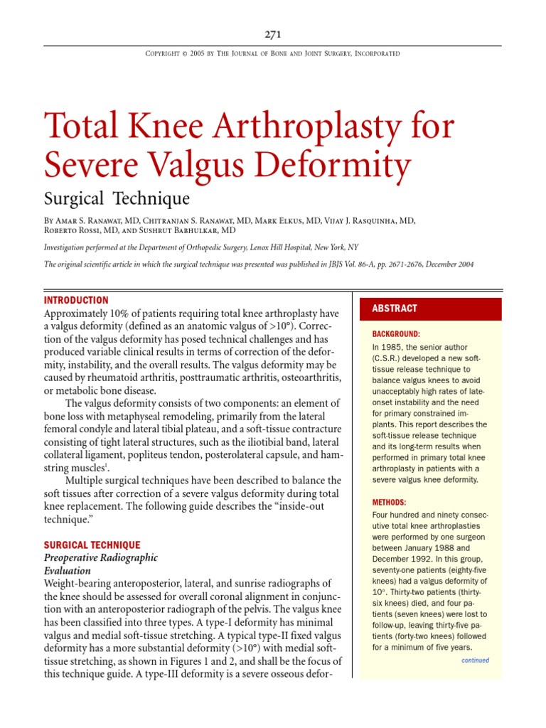 JBJS 2005 - Sep 87-A Suppl1 pt2 - TKA in Valgus Knee - Inside-Out ...