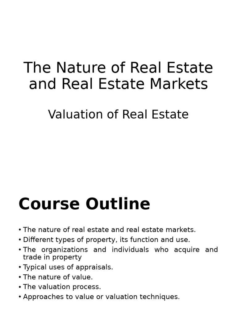 Real Estate Markets and Valuation Insights | PDF | Real Estate ...