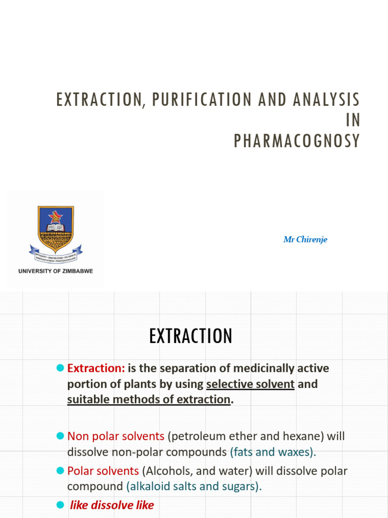 Extraction and Purification Methods | PDF | Solvent | Analytical Chemistry