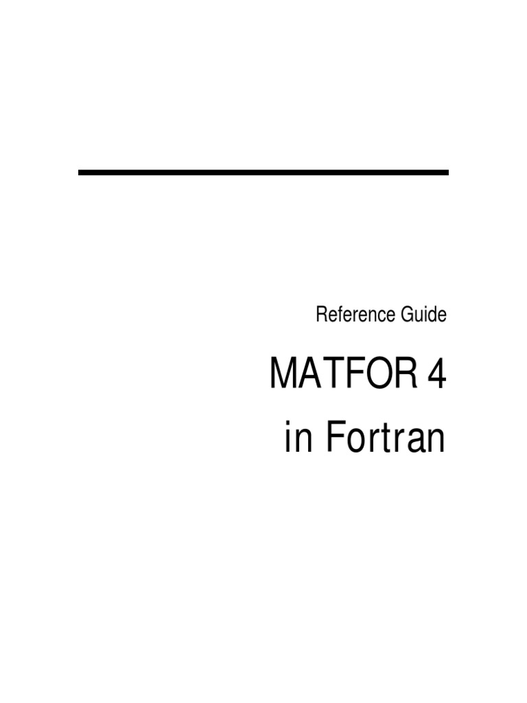 MATFOR4 Ref Fortran | PDF | Parameter (Computer Programming) | Subroutine