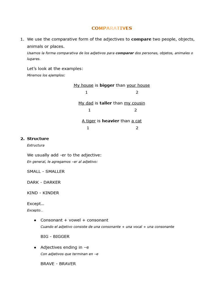 COMPARATIVES | PDF | Linguistic Morphology | Language Families