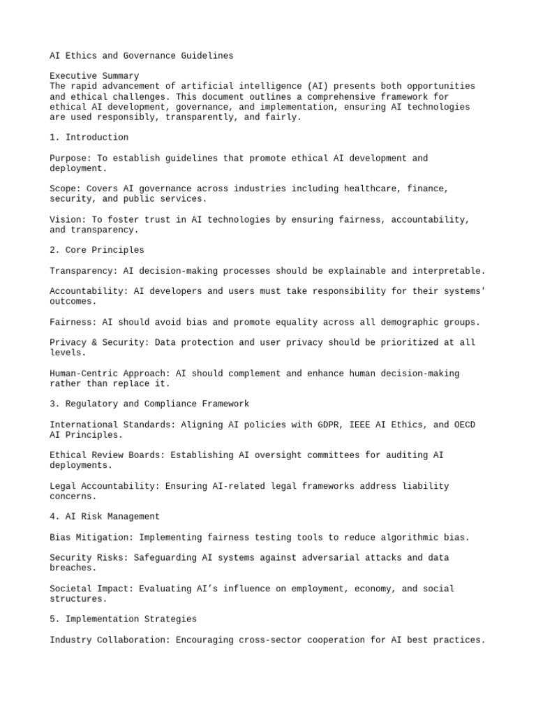 AI Ethics and Governance Guidelines | PDF | Artificial Intelligence ...