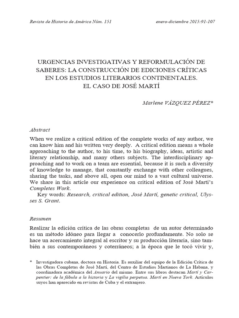 Marlene Vázquez Pérez : Revista de Historia de América Núm. 151 Enero-Diciembre 2015:91-107 | PDF