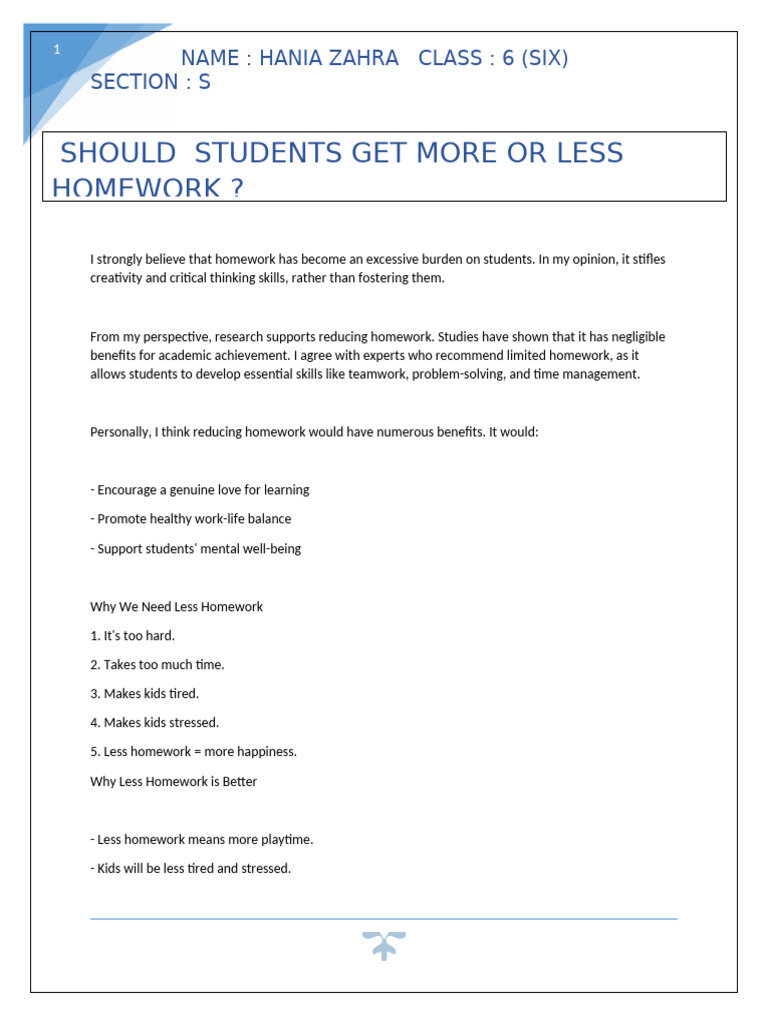 Should Students Get More Homework? | PDF