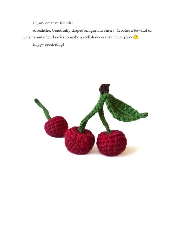 Cherry | PDF | Crochet | Crafts