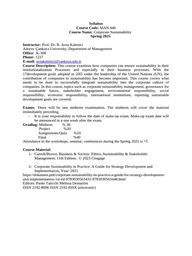 Corporate Sustainability Course | PDF | Sustainability | Corporate ...