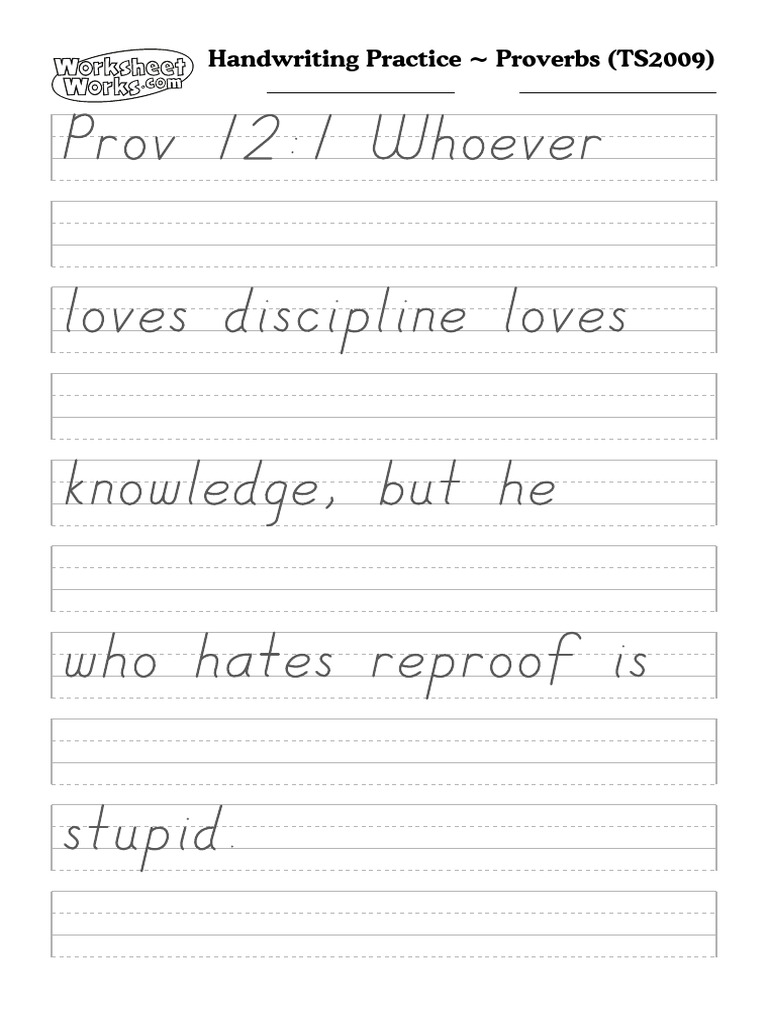 Handwriting Practice with Proverbs | PDF