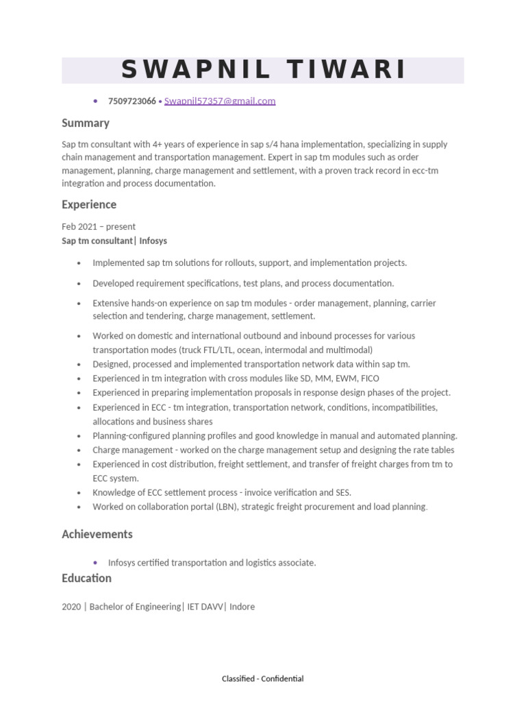 Swapnil Resume | PDF