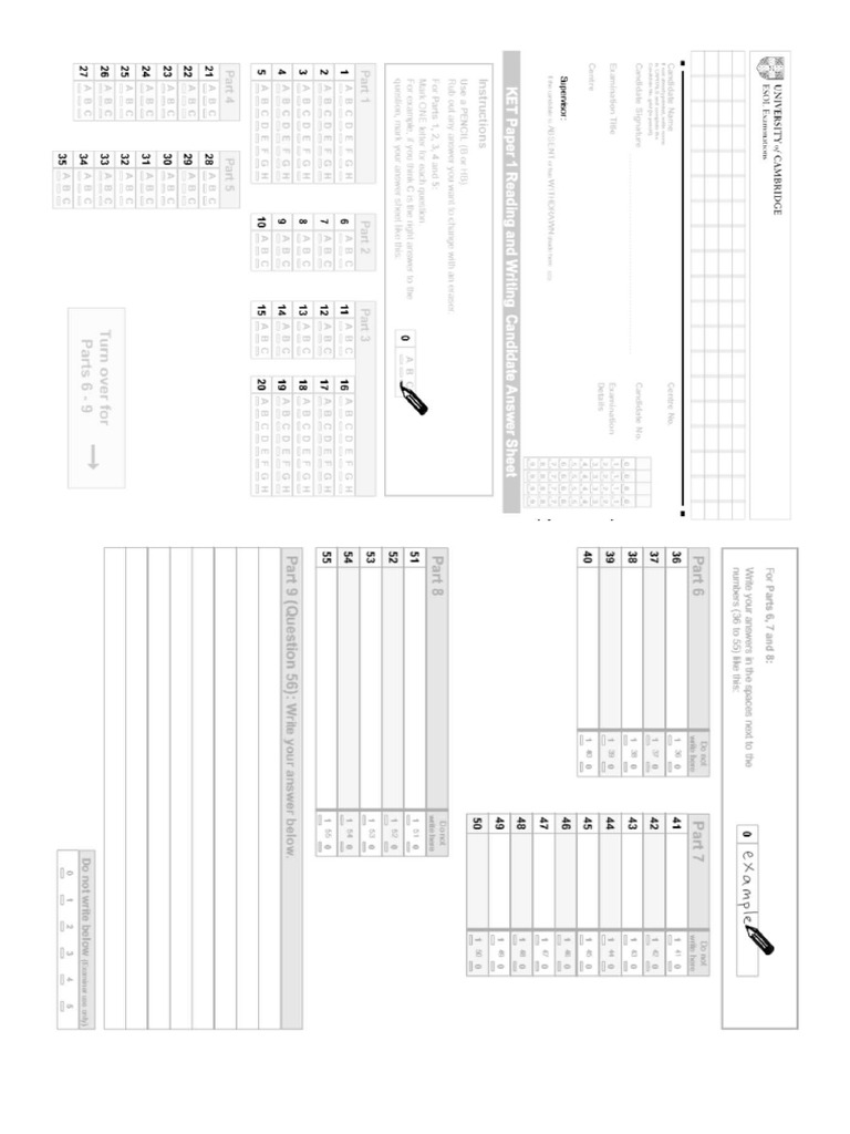 Answer Sheet KET | PDF