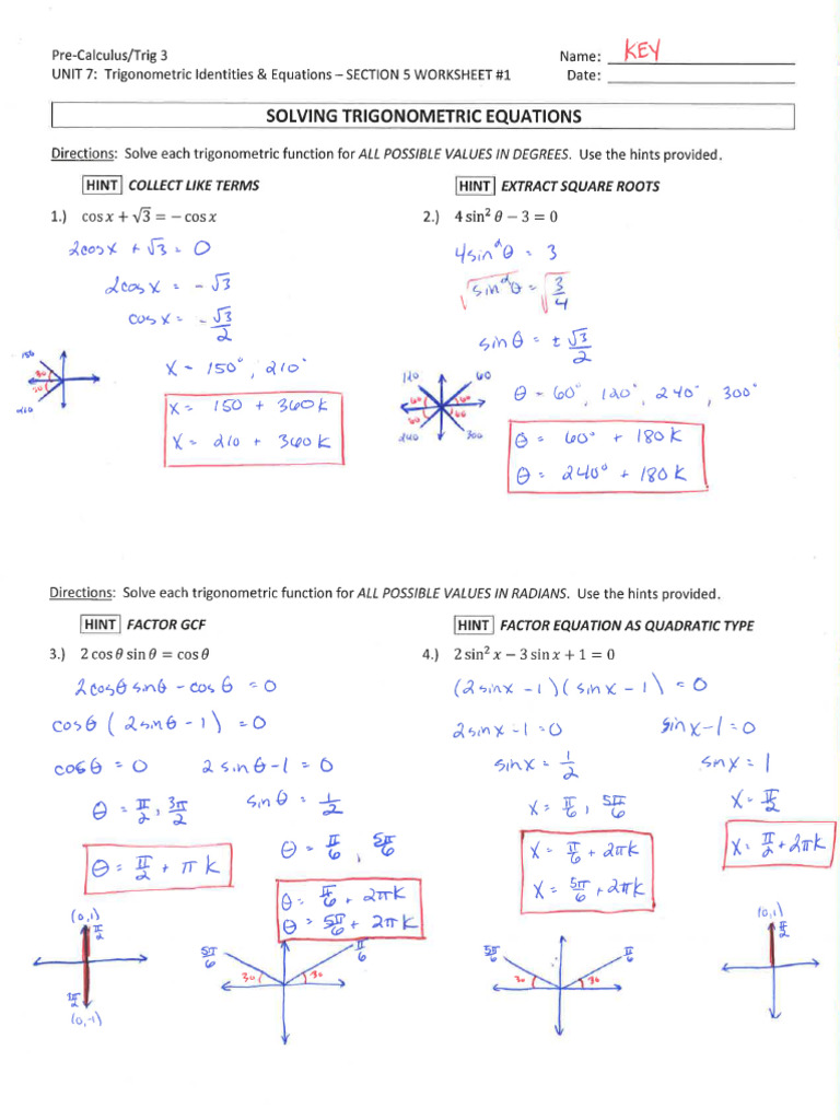 PC - Section 7.5 - Worksheet - KEY | PDF