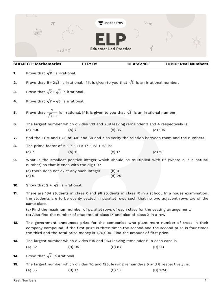 ELP - 2_Real Numbers | PDF