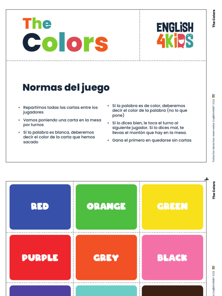 The Colors Juego de Cartas | PDF