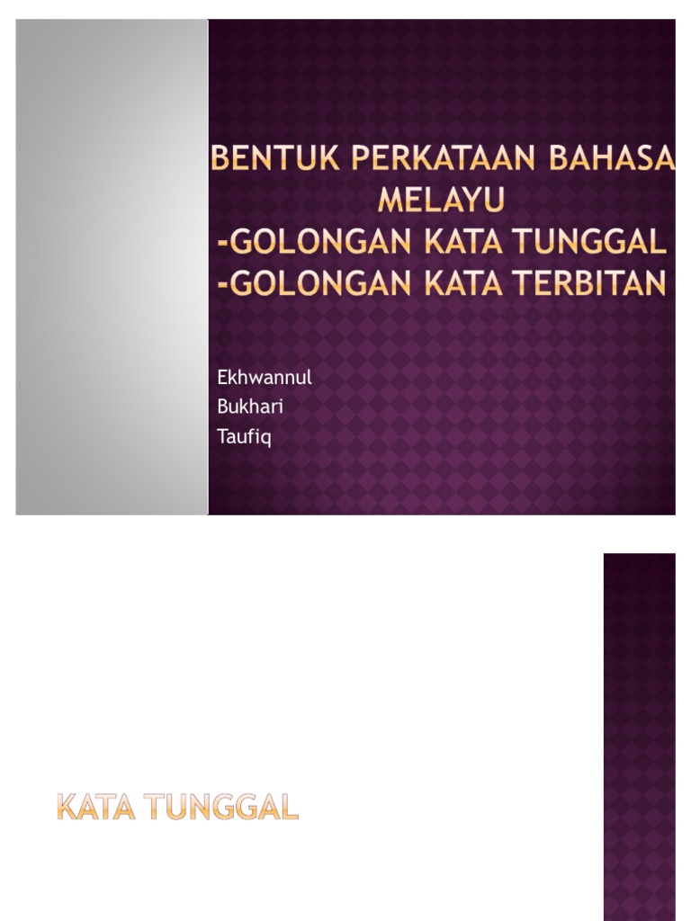 Bentuk Perkataan Bahasa Melayu | PDF
