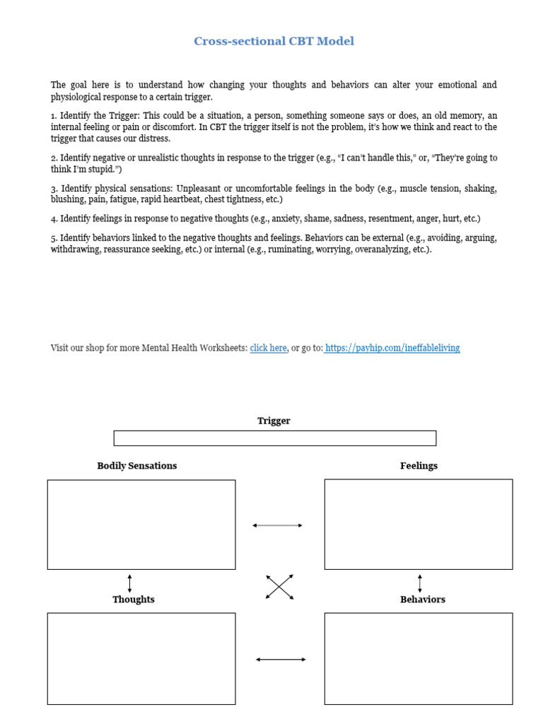 Cross-Sectional CBT Model Guide | PDF