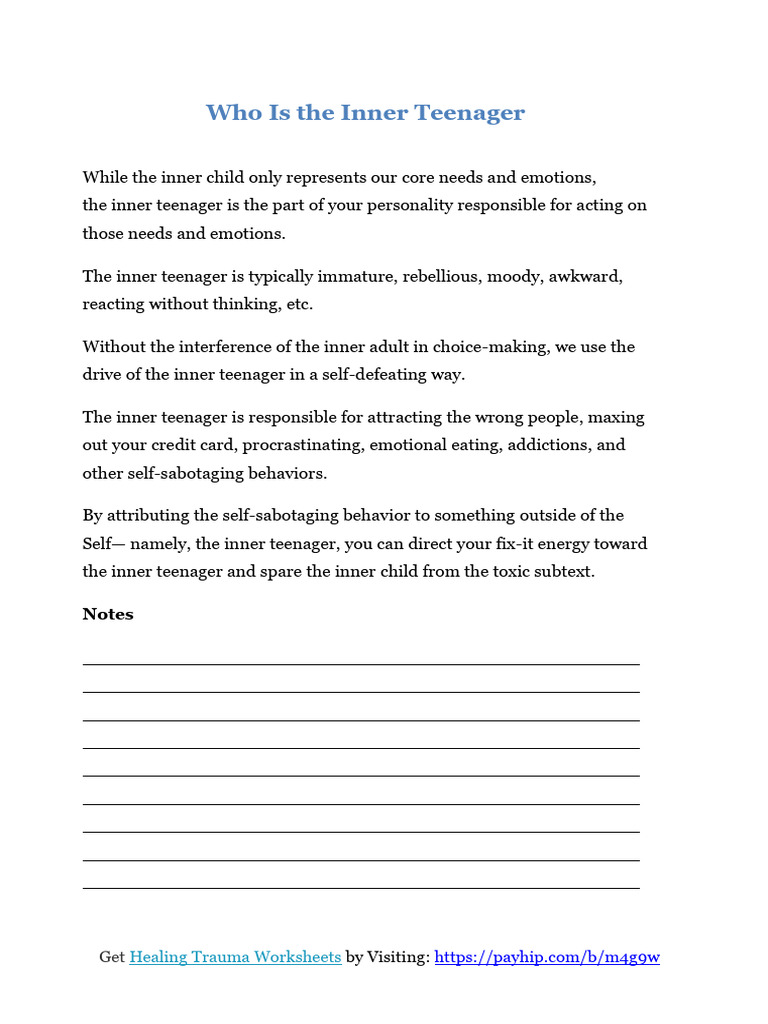 Healing Your Inner Teenager | PDF | Adolescence | Psychological Trauma