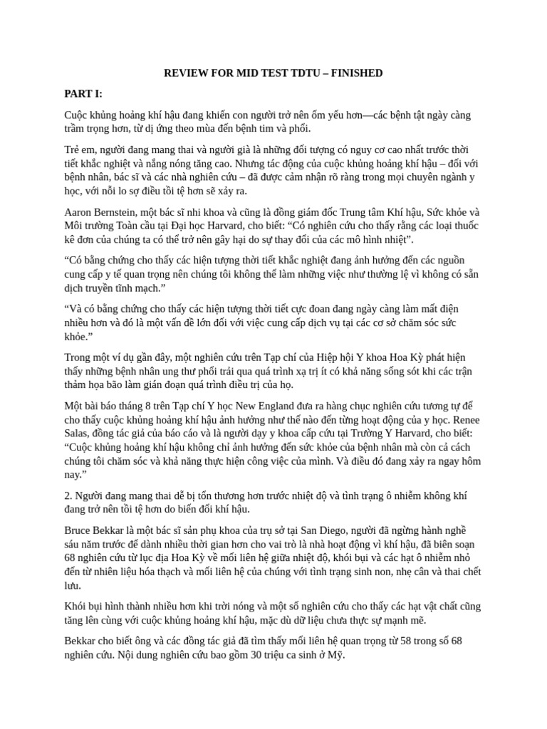 REVIEW FOR MID TEST TDTU - Finished | PDF