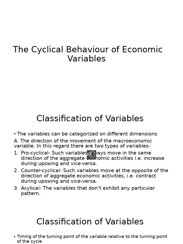 The Cyclical Behaviour of Economic Variables | PDF | Business Cycle ...