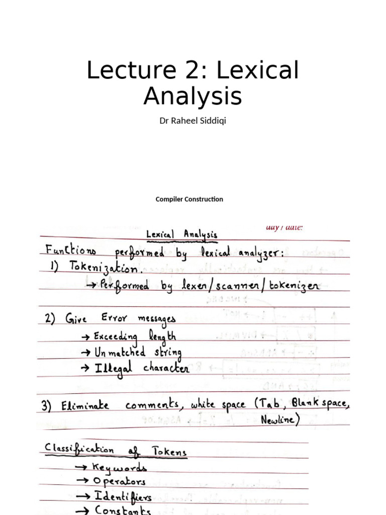 Lecture-2-Lexical-Anaysis-Dr-Raheel | PDF