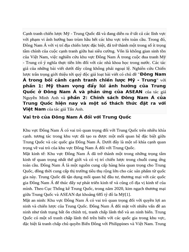 Canh Tranh M Trung | PDF