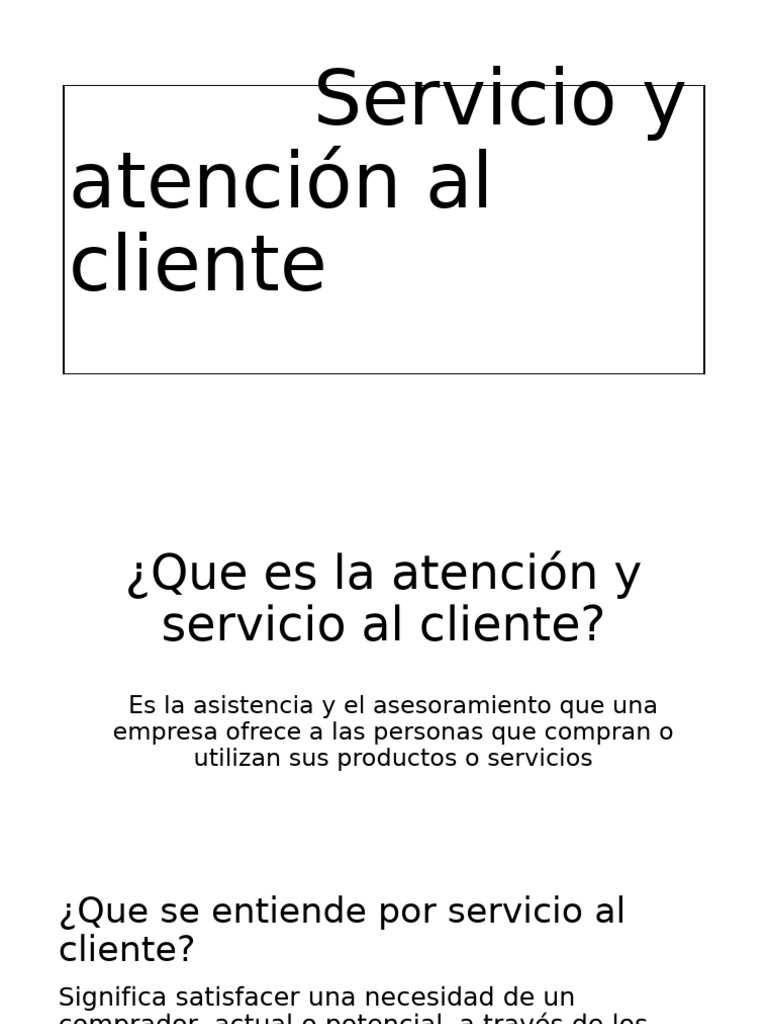 Presentación Servicio Al Cliente | PDF
