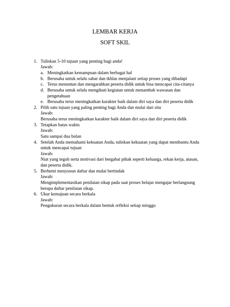 Pengembangan Soft Skill Pribadi | PDF