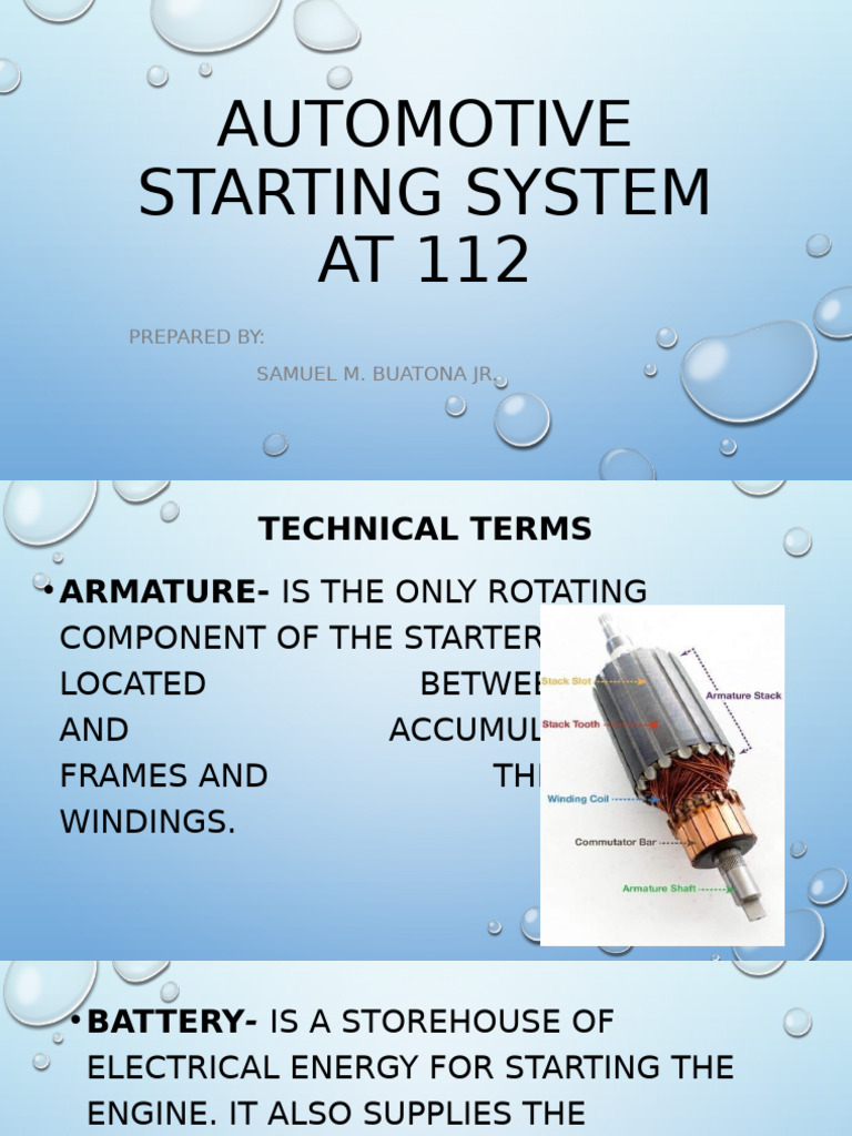 Automotive Starting System | PDF | Electric Motor | Relay