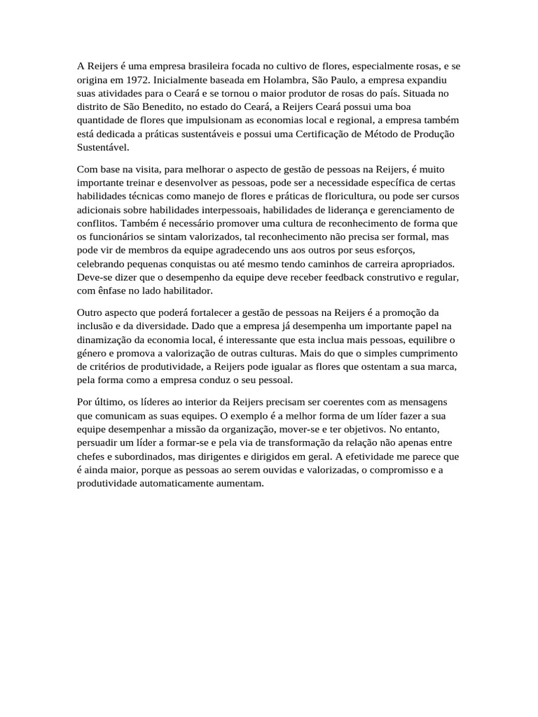A Reijers é uma empresa brasileira focada no cultivo de flores | PDF