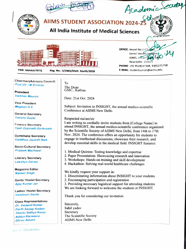 AIIMS STUDENT ASSOCIATION 2024-25 | PDF