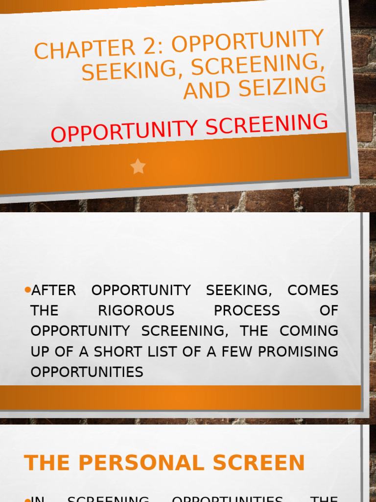 Chapter 2 Opportunity Screening 082556 | PDF
