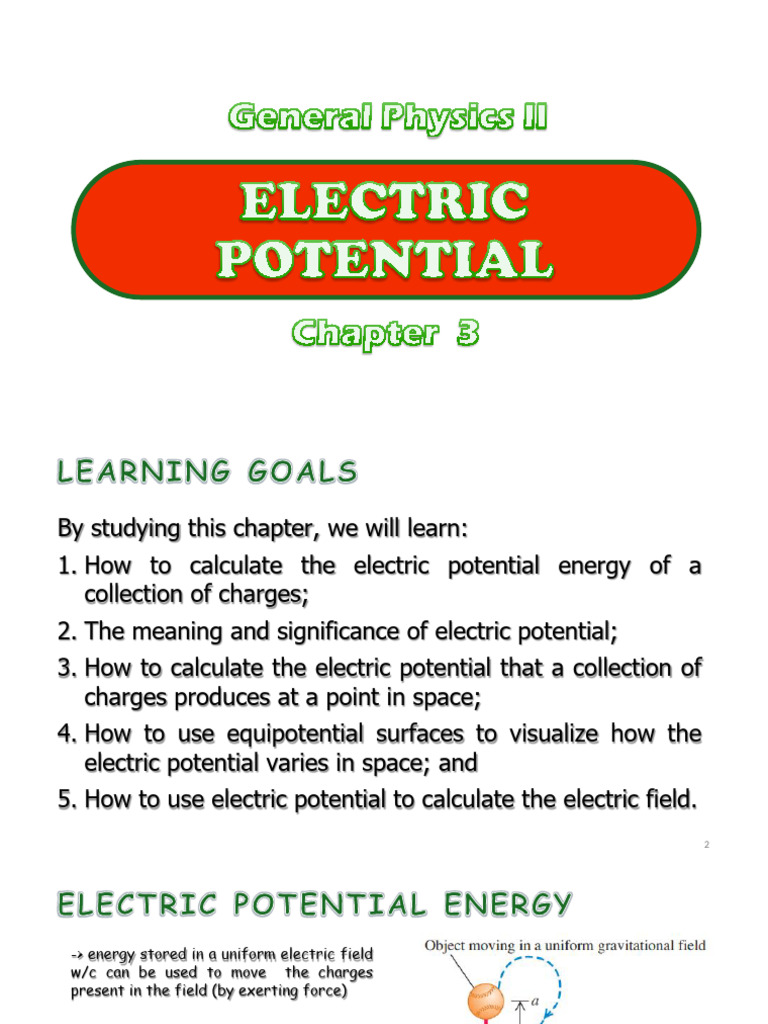 Electric Potential | PDF | Electric Field | Potential Energy
