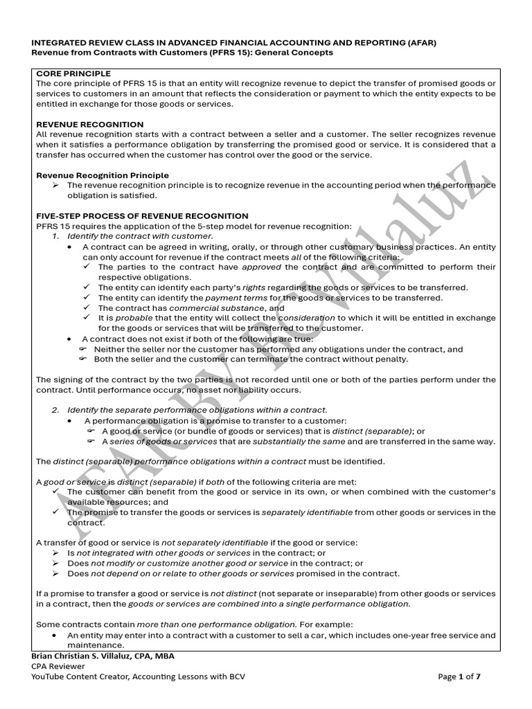 PFRS 15 - General Concepts | PDF | Prices | Business Economics