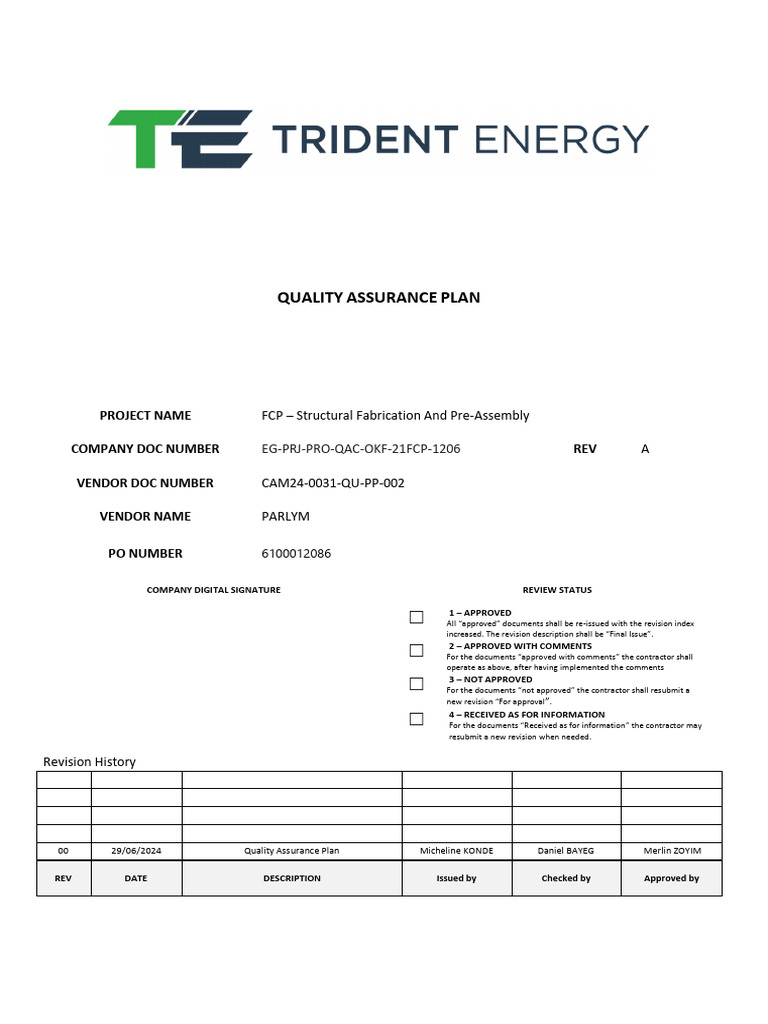 Quality Assurance Plan for FCP Project | PDF | Quality Assurance ...