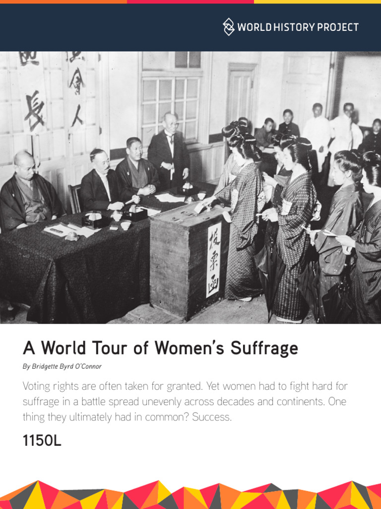 Global History of Women's Suffrage | PDF | Women's Suffrage | Suffrage