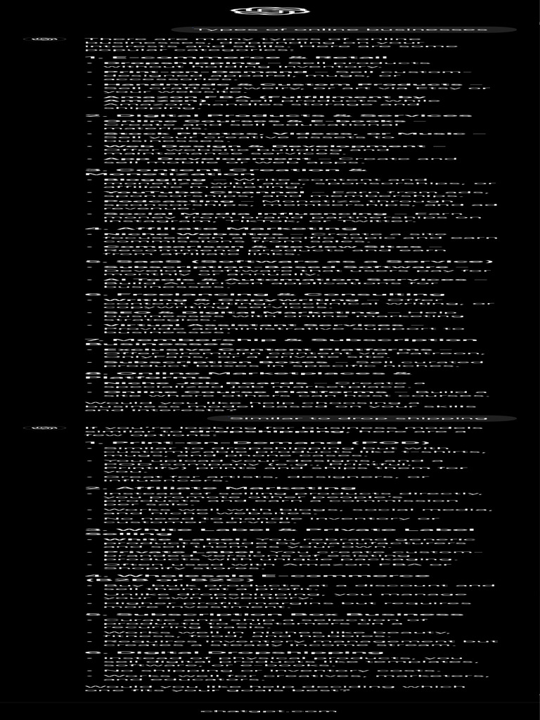 Types of Online Businesses | PDF