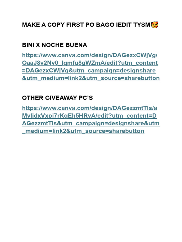 Bini PC Giveaway | PDF