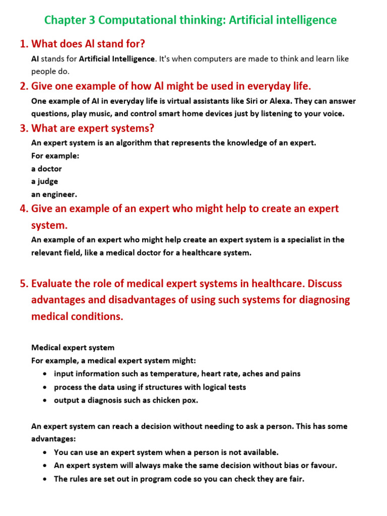 Chapter 3 Computational Thinking: Artificial Intelligence | PDF | Python (Programming Language ...