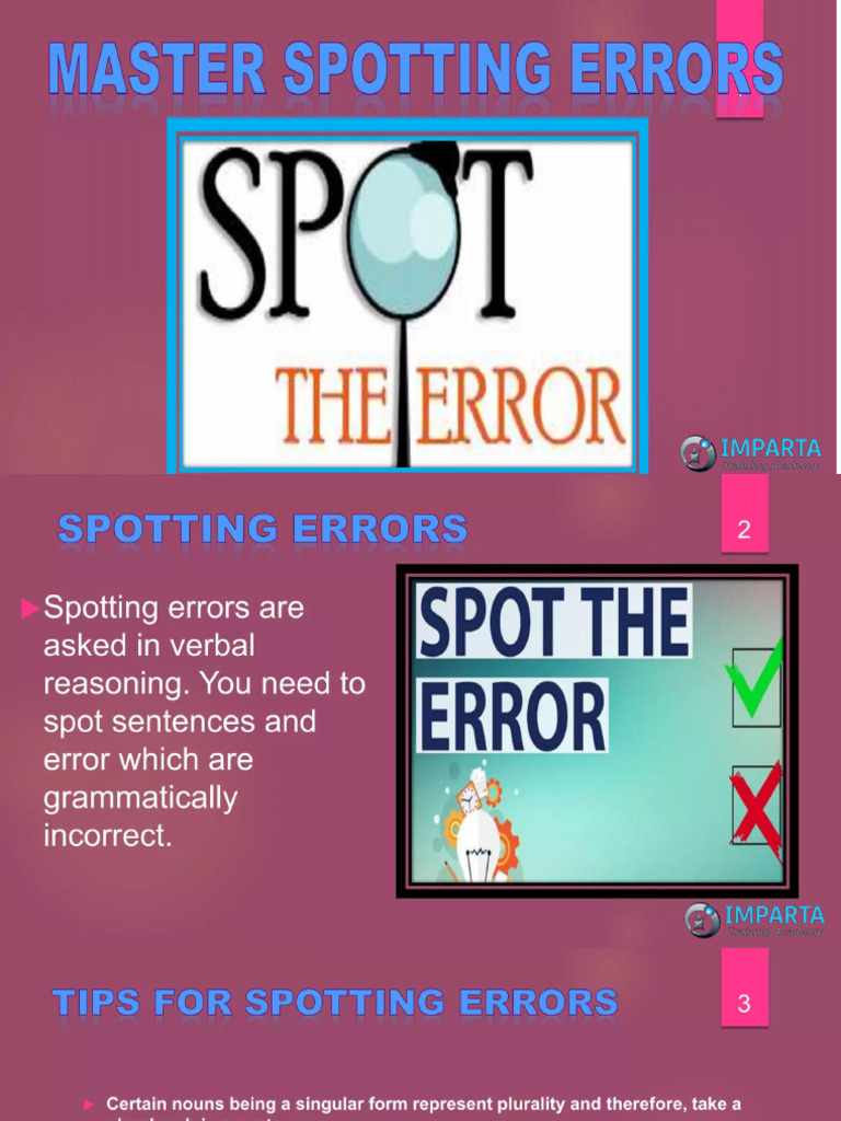 Spotting Error | PDF