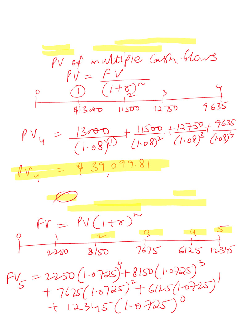 Financial Calculations and Present Value Analysis | PDF