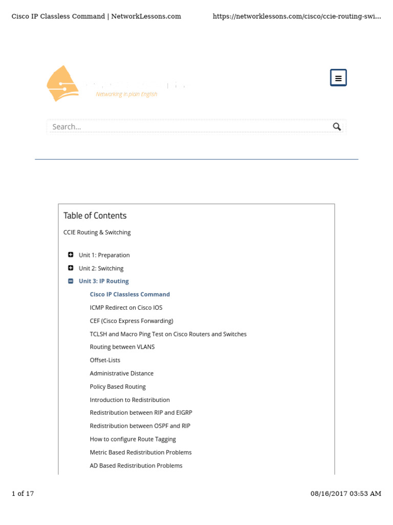 40 Cisco IP Classless Command | PDF | Routing | Router (Computing)