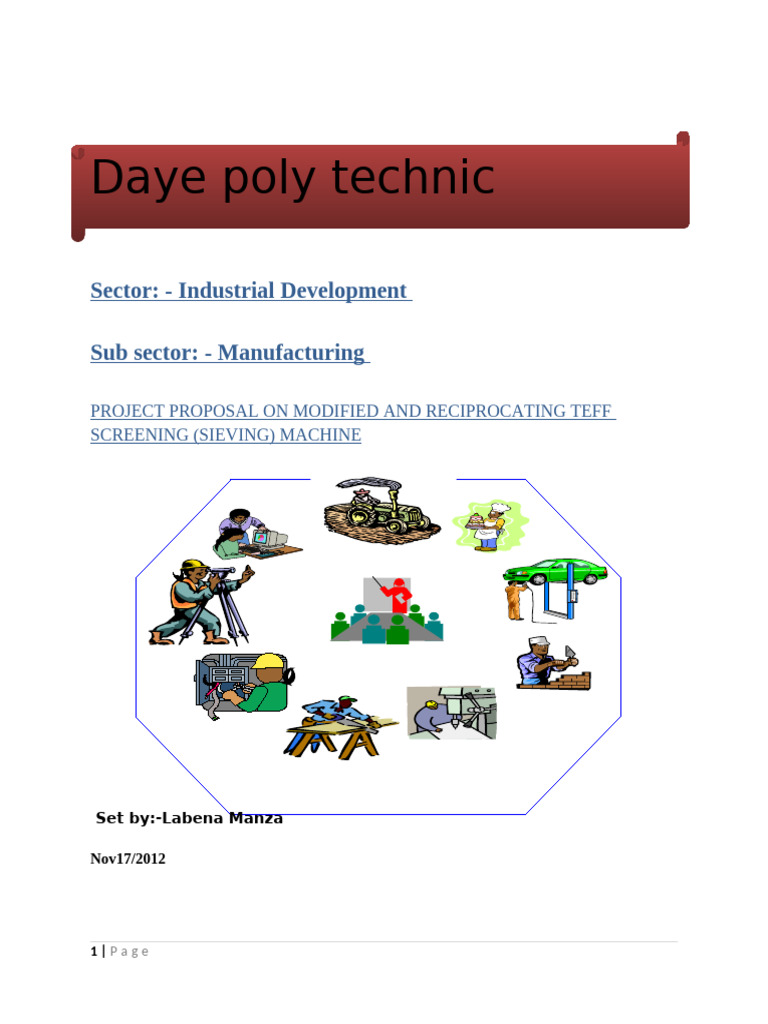 Proposal On Modified and Reciprocating Teff Screening (Seiving) Machine ...