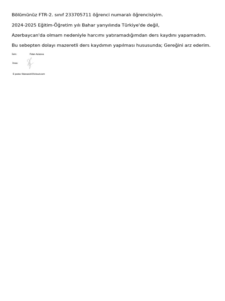 Mazeret Ders Kaydi | PDF