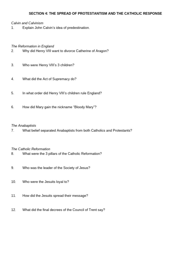 Protestantism Spread & Catholic Response | PDF