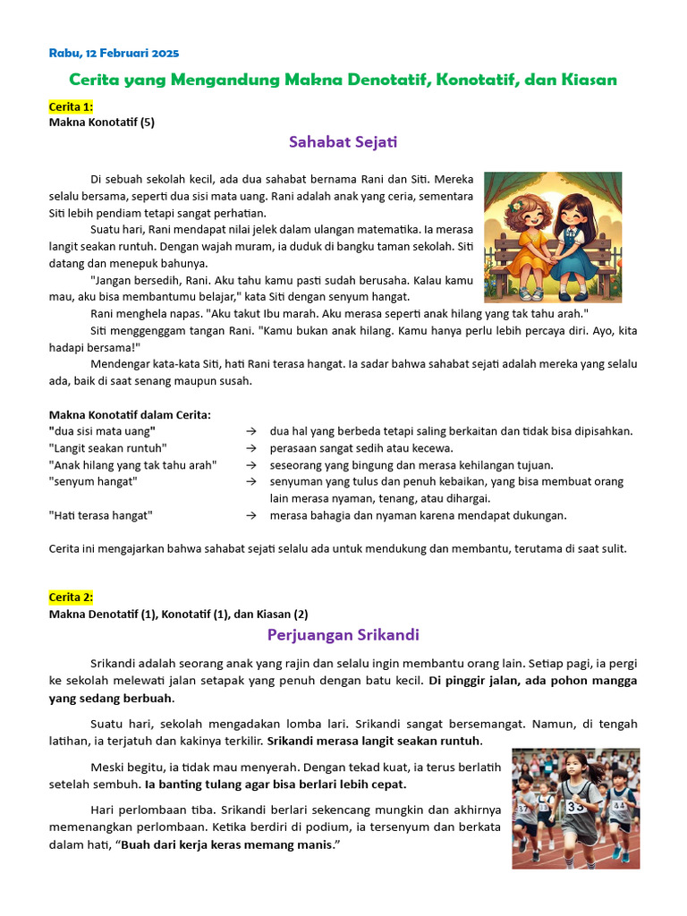 Makna Denotatif dan Konotatif dalam Cerita | PDF