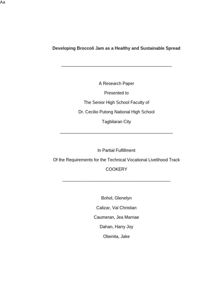 Broccoli Jam: A Healthy Spread Innovation | PDF | Fruit Preserves | Foods