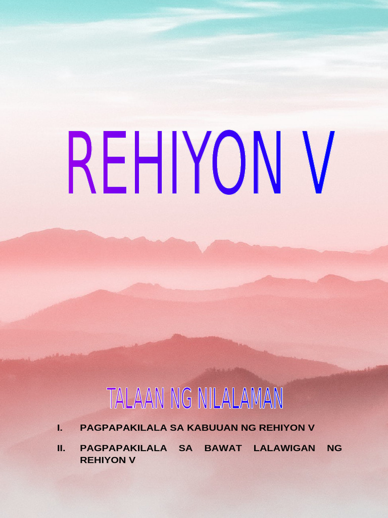 Rehiyon V | PDF