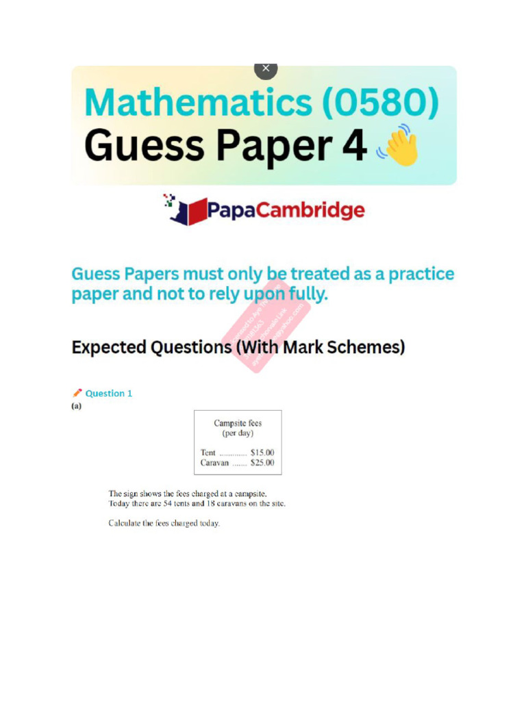 Mathematics 0580 Paper 4 | PDF