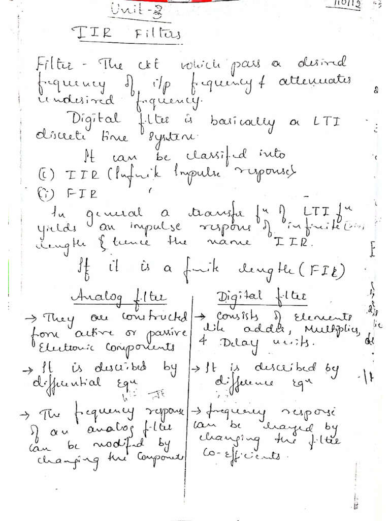 DSP Notes Unit 3 | PDF