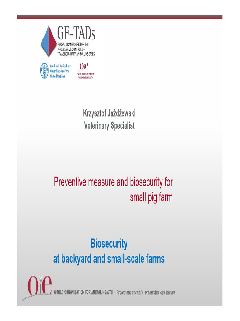 Biosecurity Measures for Small Pig Farms | PDF | Pig