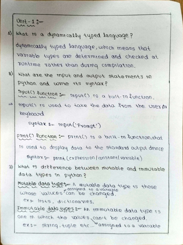 Python 1Mark Questions | PDF