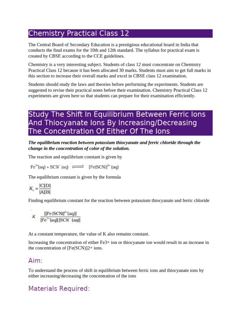 Chemistry Practical Class 12 | PDF | Chromatography | Titration